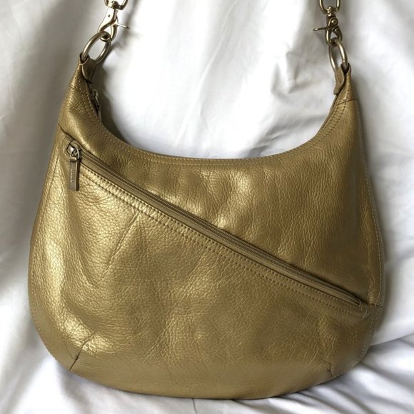 HOBO | Bags | Hobo International Gold Leather Cross Body | Poshmark